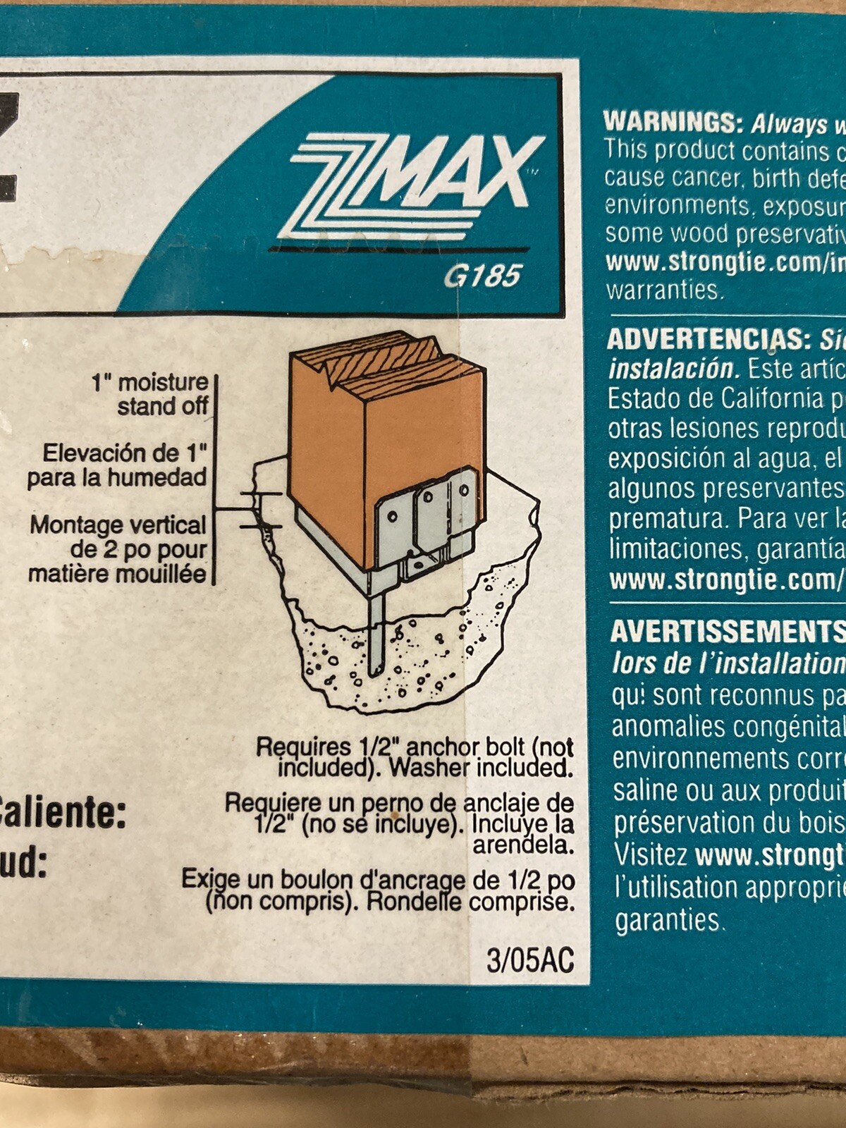 Simpson Strong-Tie 4"X4” Gal Z-Max Steel Wood Post Support Base ABA44Z ...