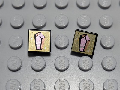 New LEGO Lot of 2 Black 1x1 Tiles Metallic Pink and Copper Crystal ...