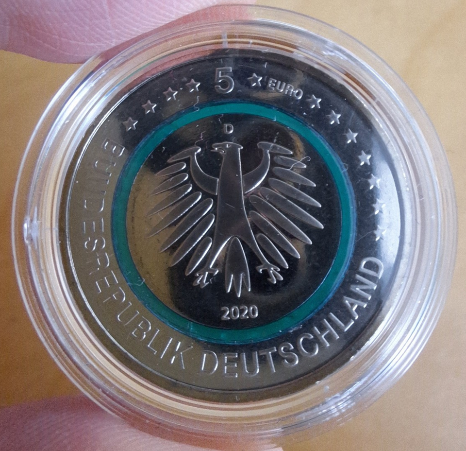 5 Euro 2020 subpolare Zone D München türkiser Polymerring Deutschland ...