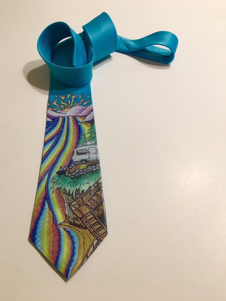 Sun, Camping, Rainbow, River, Necktie, Unique And Cool Artsy Tie, One ...
