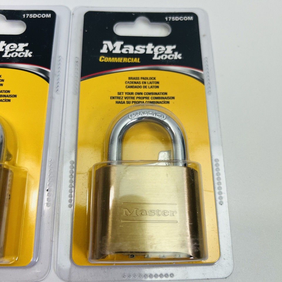Lot Of 2 Master Lock 175DCOM Brass Commercial Combination Lock ...