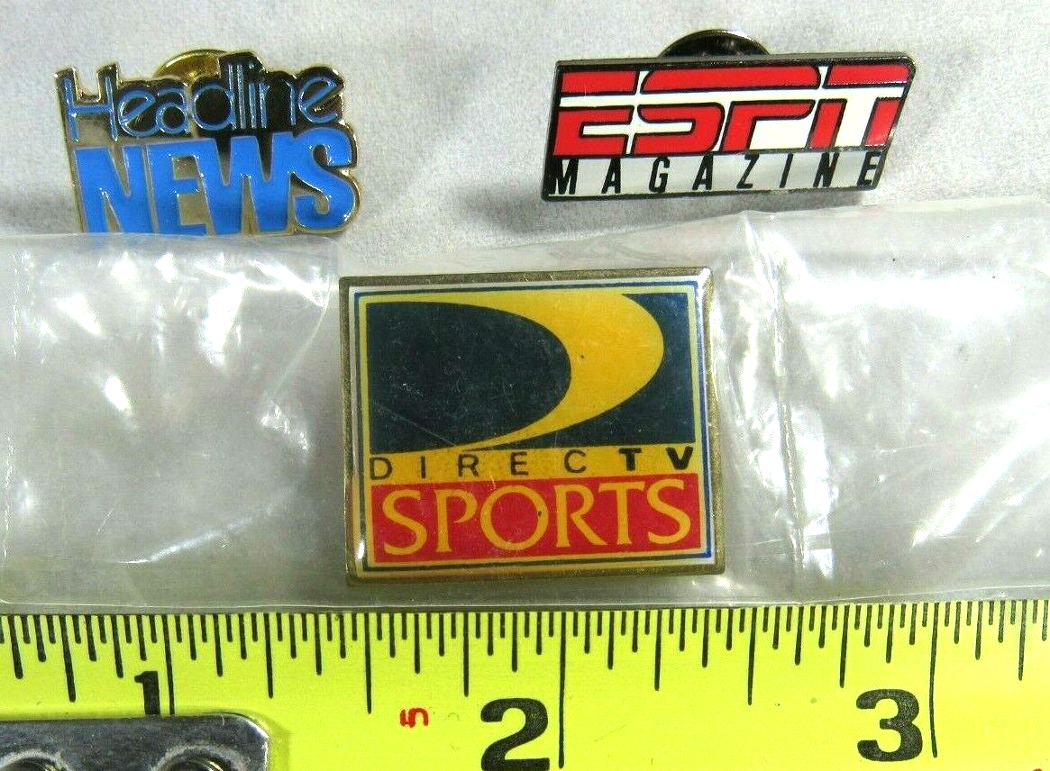 Headline News pin espn magazine pin direc tv sports pin 3 vintage pins ...