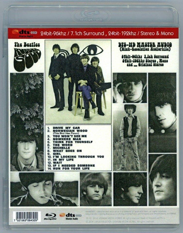 The Beatles / RUBBER SOUL : DTS HD Master Audio 24bit Stereo & Mono Blu ...