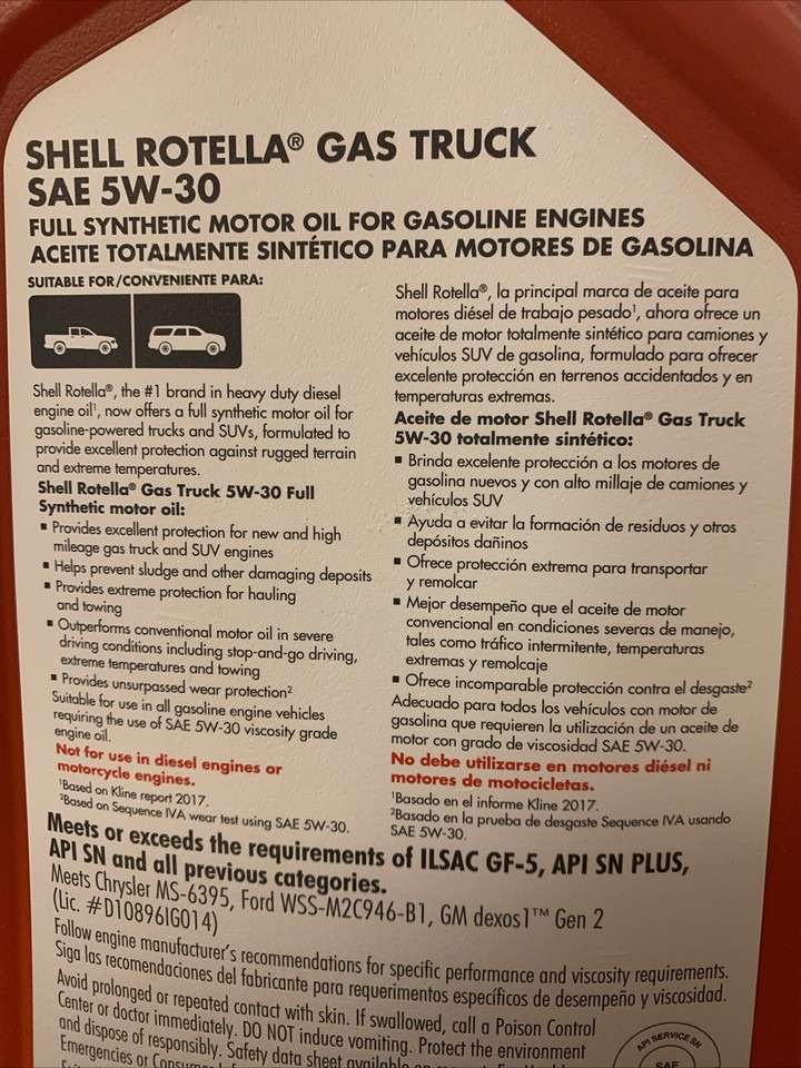 Shell Rotella Gas Truck 5W-30 5 Quart / 1.25 Gallon | eBay