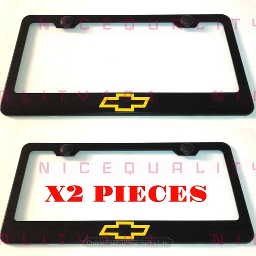 2X Chevy Chevrolet Stainless Steel Metal Finished License Plate Frame ...