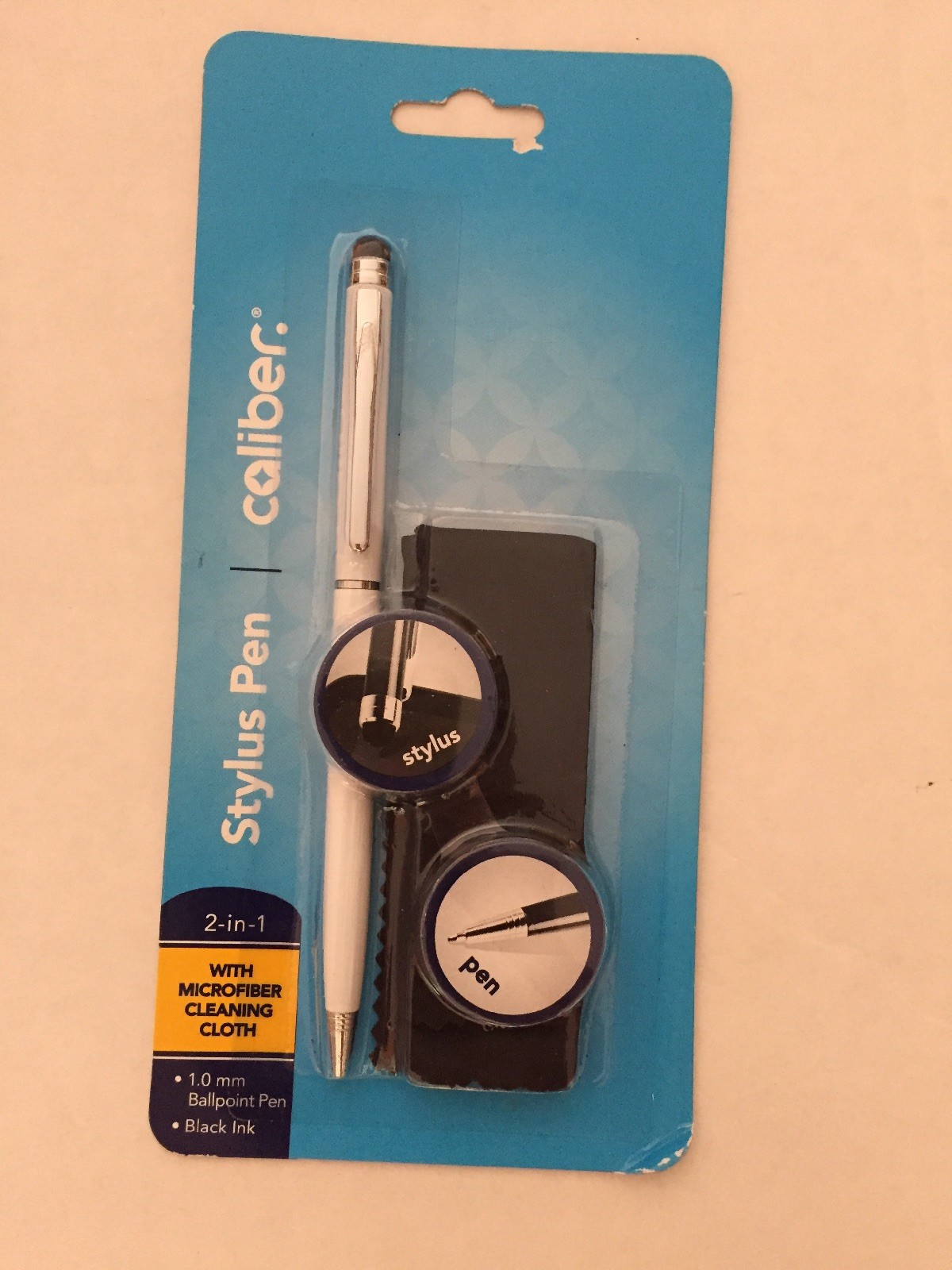 STYLUS BLACK INK 2-in-1 BALLPOINT PEN-1.0 mm WITH MICROFIBER CLEANING ...