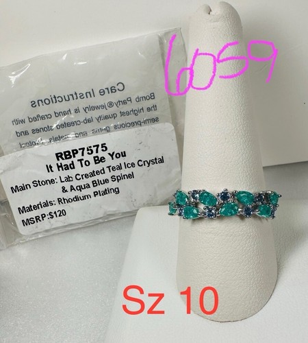NIB Bomb Party Sz10 BP Ring RBP7575 It Had To Be YOU LC Teal Ice ...