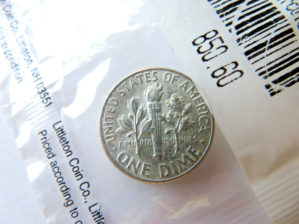 1964-P 10c SILVER Roosevelt Dime. BU. FREE Ship (R010), Uncirculated-60 ...