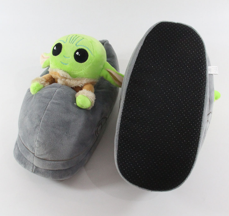 Star Wars Grogu Cartoon Plush Slippers Men Women Soft Stuffed Warm ...