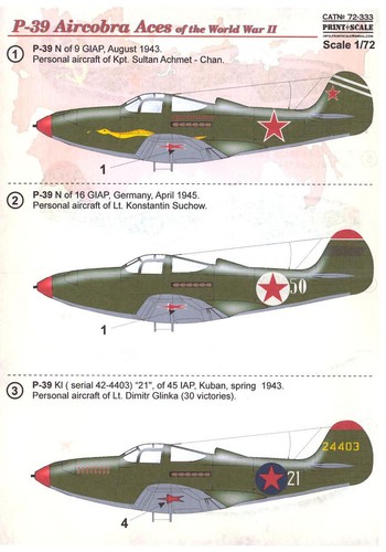Print Scale Decals 1/72 BELL P-39 AIRACOBRA ACES OF WORLD WAR II | eBay