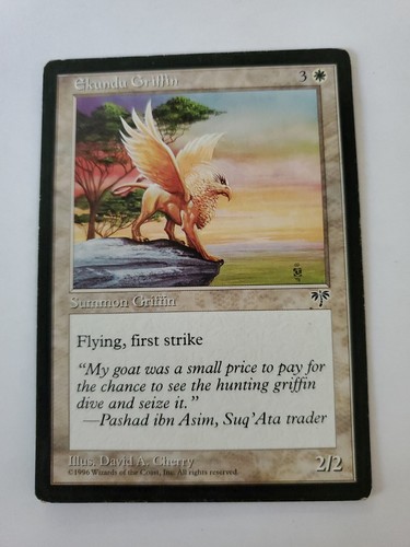 MTG Magic The Gathering Card Gkundu Griffin Summon Griffin White Mirage ...