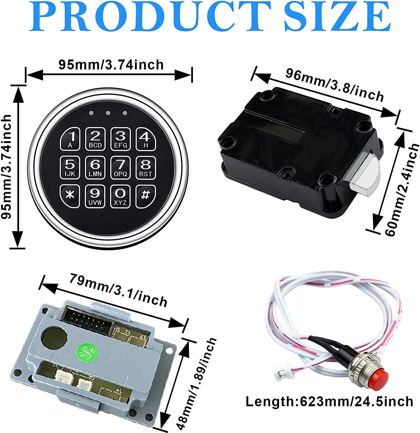 Gun Safe Lock Replacement Swing Bolt Lock Chrome Keypad with 14 Ribbon ...