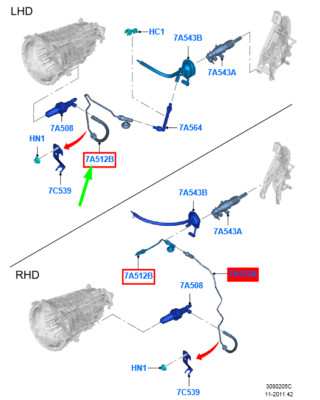 FORD RANGER T6 MK1 Clutch Tube Assy LHD AB39-7A512-LC 5237521 NEW ...