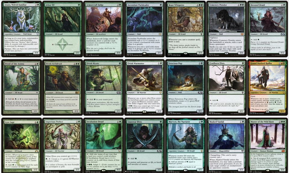 Voja, Jaws of the Conclave ELVES AND WOLVES Magic MTG Custom Commander ...