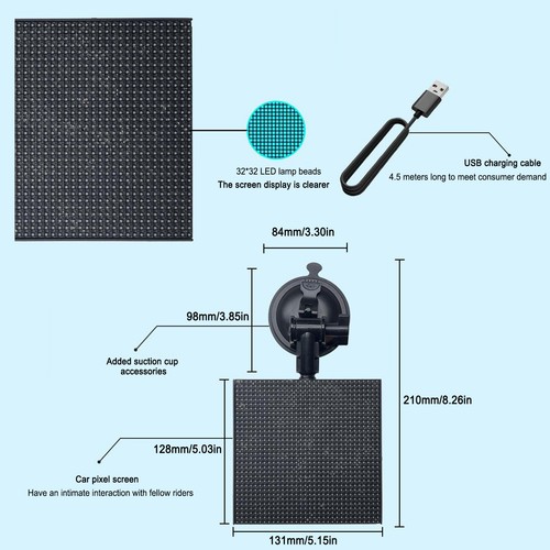 Car LED Display Interactive AI Screen Rear Window Custom Pixel ...