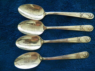 ROGERS SILVERPLATED SET OF 4 PRESIDENTIAL SPOONS | eBay