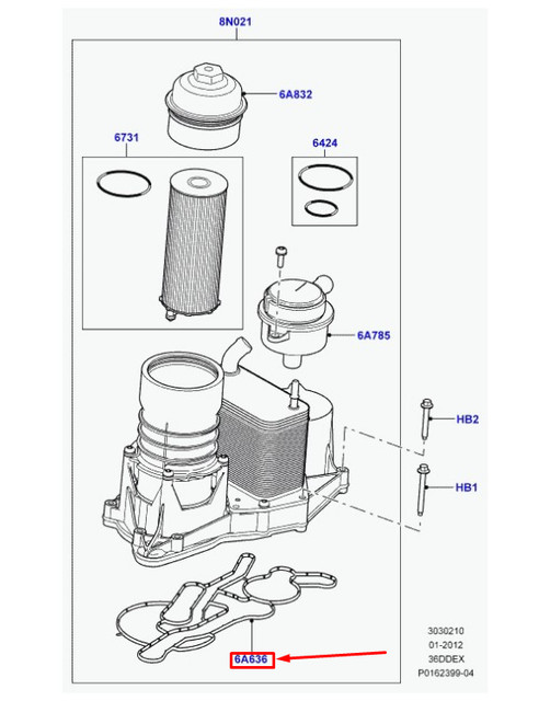Genuine Land Rover Oil Cooler Filter Gasket 3.6l Diesel LR002340 for ...