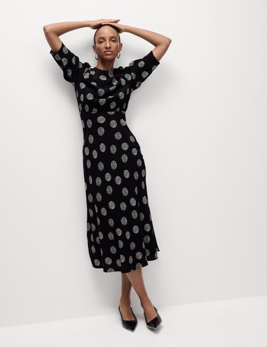Marks & Spencer Womens Black Viscose Midaxi Shift Dress - M&S | eBay