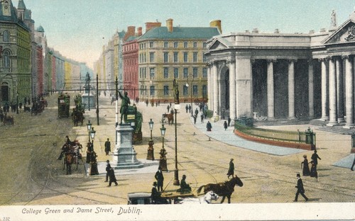 DUBLIN - College Green and Dame Street Postcard - Ireland | eBay