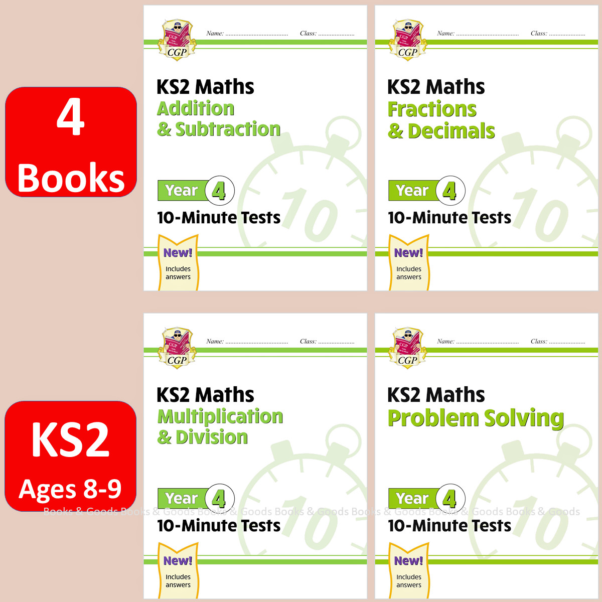 KS2 Year 4 Maths 10 Minute Tests 4 Books | Grelly UK