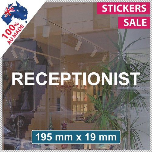 RECEPTIONIST Sticker ANY SIZE! Decal Custom Office Sign VINYL LETTERING ...