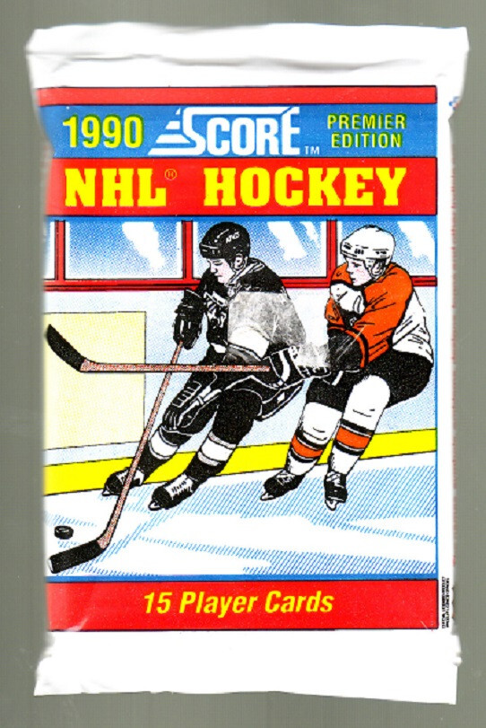 4 Pack LOT NHL 1990 SCORE Hockey Factory Sealed Poly Pack Unopened - # ...