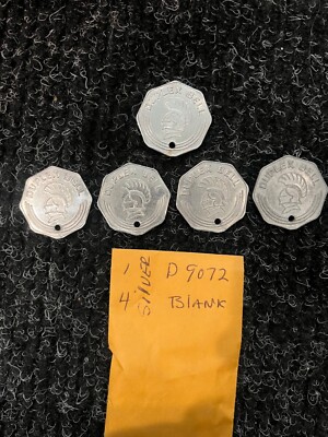 (5) Mills slot machine original Duplex special Silver award Tokens -NOS ...