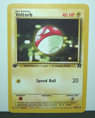 Pokemon Card "VOLTORB" 69/82 1st Edition Wizards 1999-2000 Near Mint ...