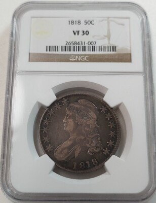 1818 Capped Bust Half Dollar NGC VF30 Beautifully Toning! #2658431-007 ...