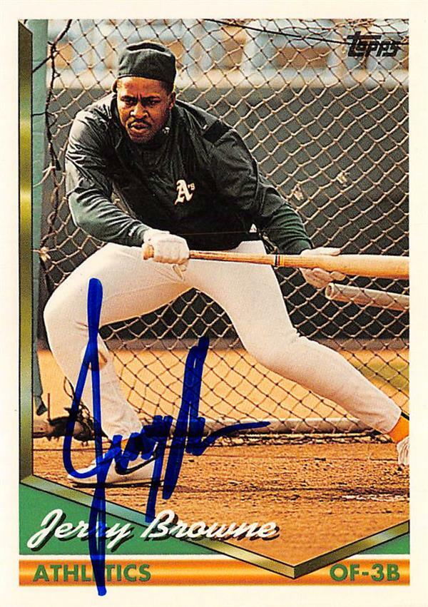 Jerry Browne autographed Baseball Card (Oakland Athletics) 1994 Topps ...