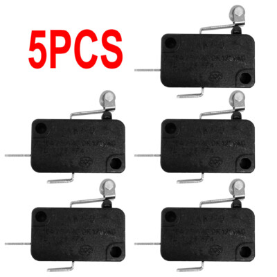 5PCS Roller Lever Arm Micro Switch Normally Open 16A 250VAC/125VAC T125 ...