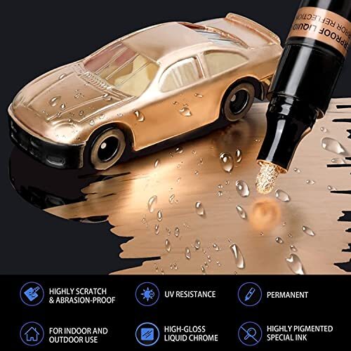 Mirror Chrome Markers, Waterproof Reflective Gloss Metallic Copper ...