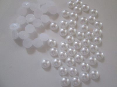 100 Beads 0 1/4in White Half Beads Table Decor Round Decor Beads Wax ...