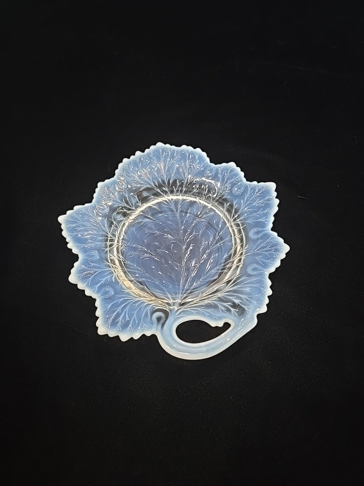 Fenton Leaf Plate Opalescent French White, 8” x 8.5”, Vintage 1940's | eBay
