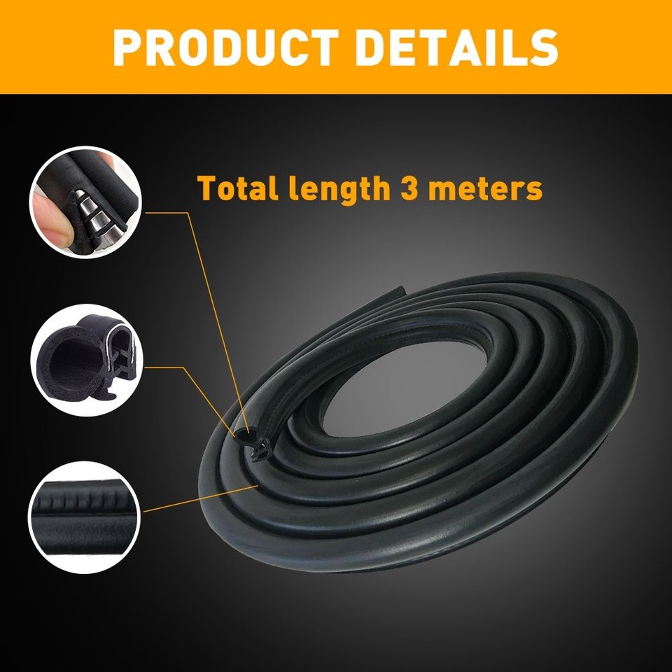 Rubber Seal Protector U Shape Bulb Weather Edge Stripping Waterproof ...
