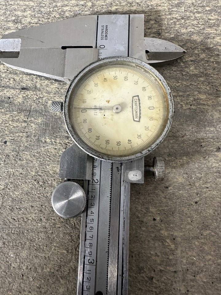 Craftsman Dial Caliper 6 Inch 40172 Hardened Stainless W/Case .001 Grad ...