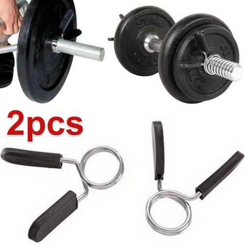 2 PCs 1" Standard 25mm Spring Clamp Collar Clips For Weight Bar ...