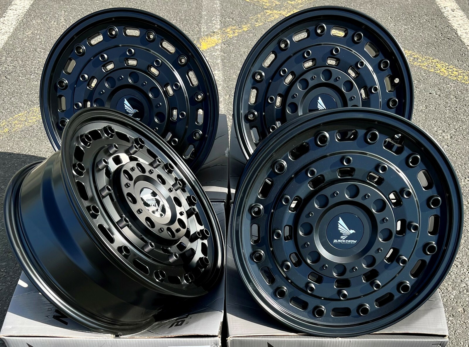 16" Black Swamper Alloy Wheels Fits Ford Transit Custom Sport High Load ...