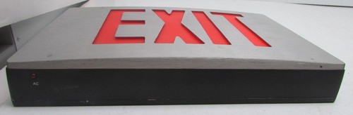 Brushed Silver Aluminum Integrated LED Exit Sign 804428024859| eBay