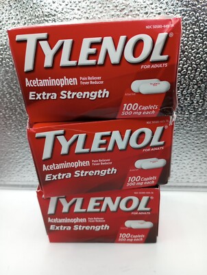 3 Boxes TYLENOL Extra Strength Pain Reliever Caplets - 500mg ...