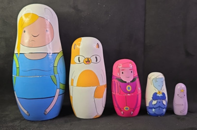 Adventure Time Wood Nesting Dolls Fionna Cake Prince Gumball Ice Queen ...