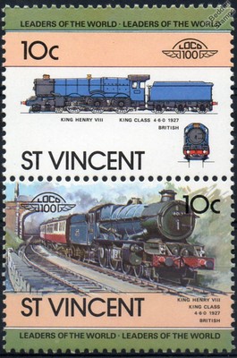 1927 GWR King Class 4-6-0 King Henry VIII Great Western Train Stamps ...
