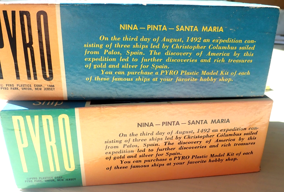 Vintage Pinta AND Santa Maria Columbus Ship Models Pyro 1966 w ...