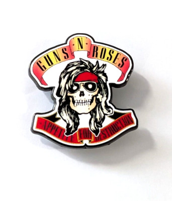 Guns N Roses Logo SKULL Lapel Enamel Pin Badge SLASH Heavy Metal Punk ...