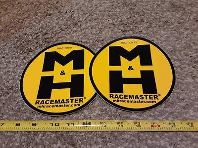 2 Vintage Style M & H Racemaster Slicks Racing Decals Stickers Outlaw ...