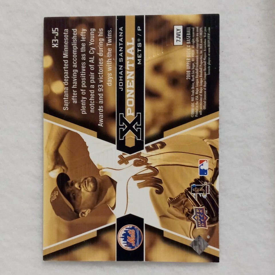 2008 Upper Deck X Xponential #X3-JS Johan Santana Baseball Card | eBay