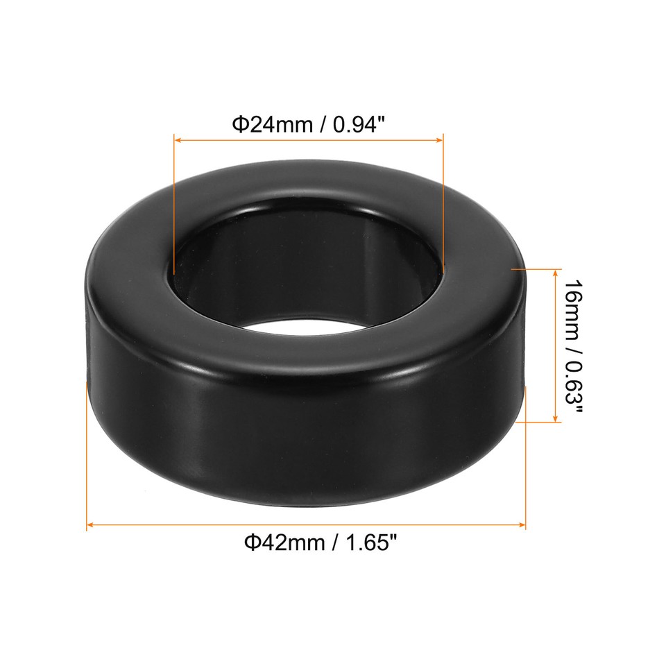 5Pcs Toroid Core, 24x42x16mm Iron Ferrite Chokes Ring Toroidal ...