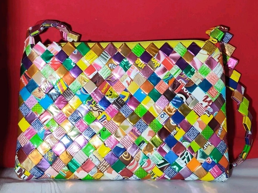 Recycled Woven Junk Food Wrapper Handmade Handbag Purse | eBay