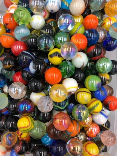 100 Play Marbles - Mixed Glass Toy Marbles for games, crafts, décor ...