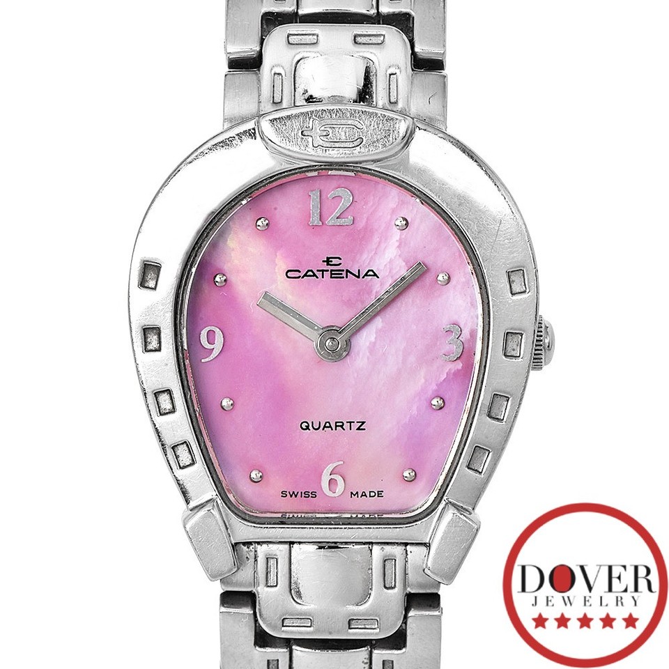 Catena Horseshoe Mother of Pearl Stainless Steel 22mm Ladies Quartz ...